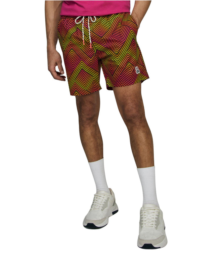 Men's Adrian Chevron Swim Trunks - Neon Pink – Zafiro Clothing