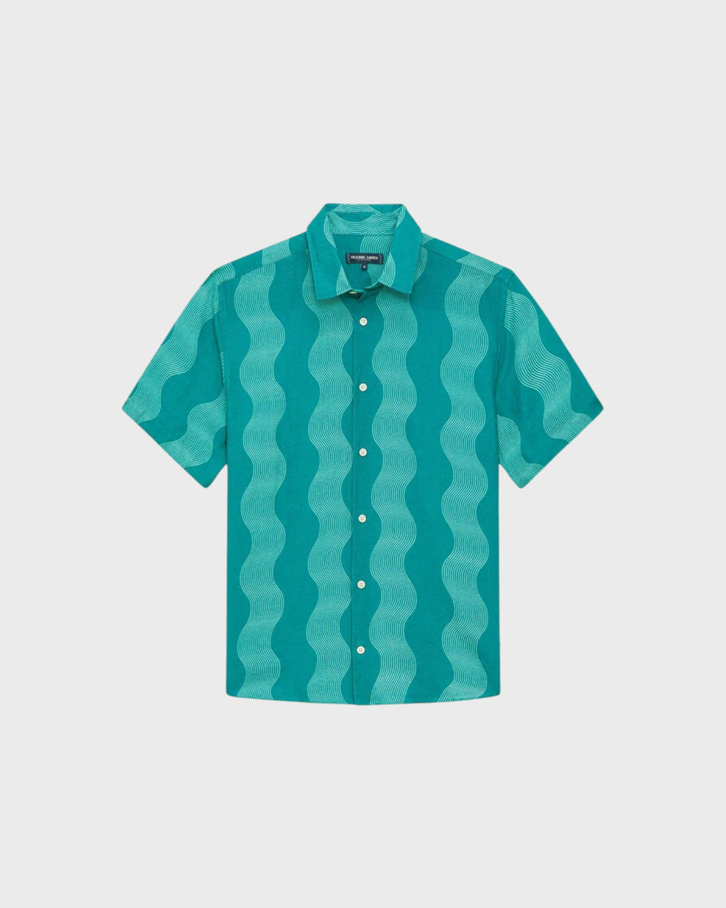 Castro Cabana Stripe Linen Classic Shirt - Peacock Blue & Club Green ...