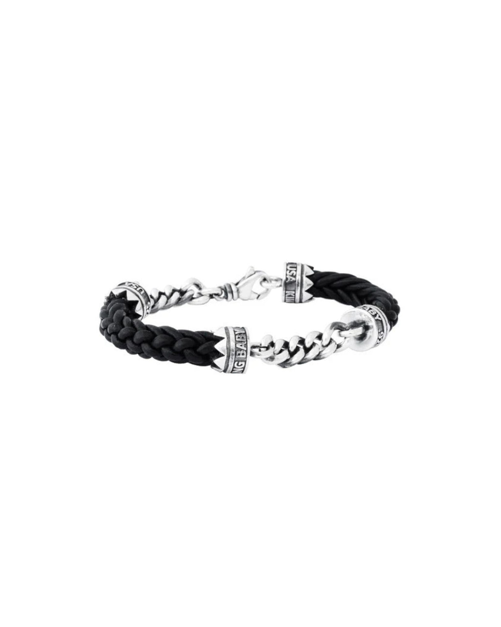 Double Silver Chain And Leather Lanyard Bracelet – Zafiro Clothing